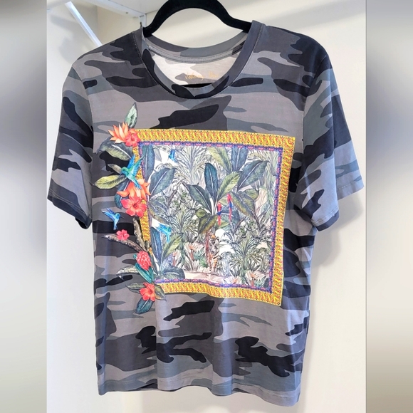 Johnny Was | Tops | Johnny Was Camo Print Tiger Graphic T Shirt Pima ...